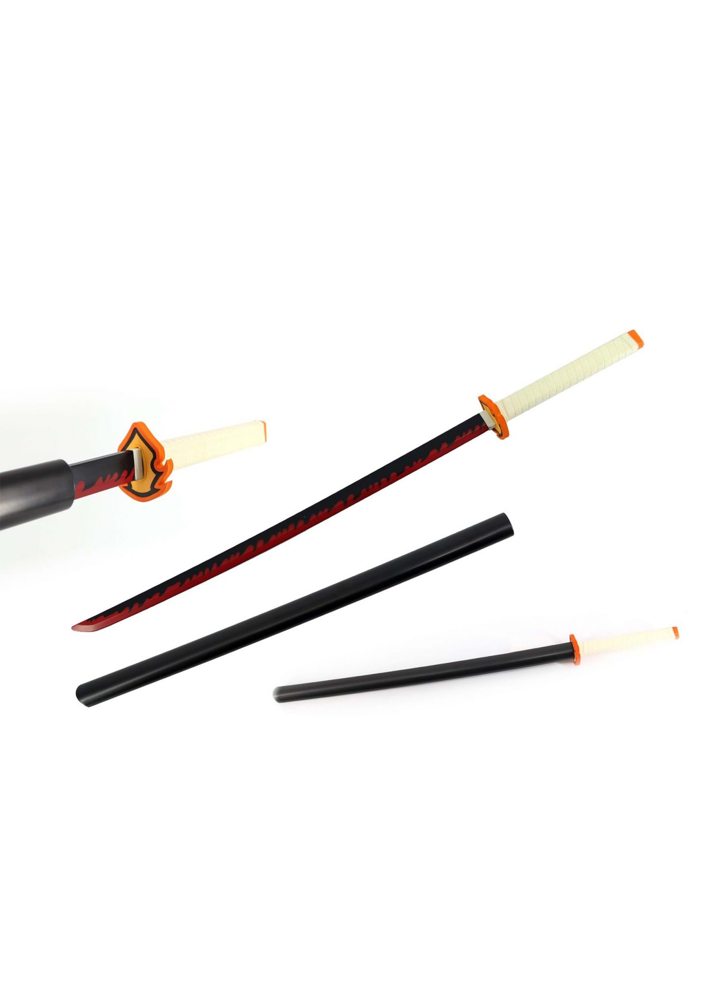 Demon Slayer: Flame Hashira - Kyojuro Rengoku Cosplay Sword - Halloween ...